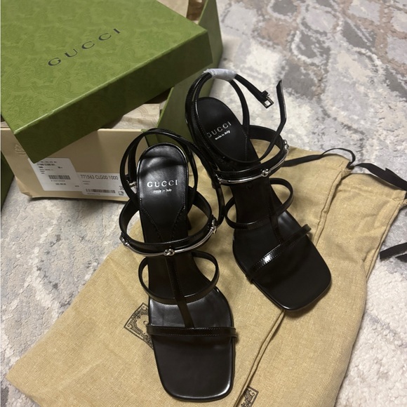 Gucci | Shoes | Gucci Regent Divine Black Leather Logo Horsebit Ankle ...